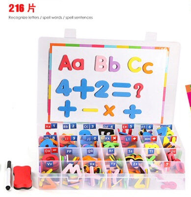 [Educational Toy] Magnetic Letter Set Number Set with White Board with ...